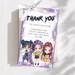 Kpop Demon Hunters Thank You Card Favor Tag: Editable, Watercolor Theme ...