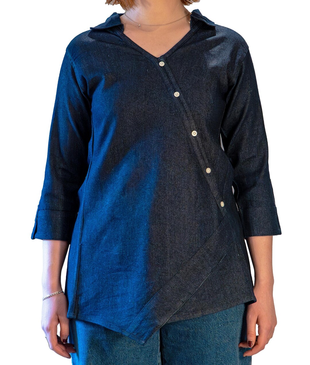 Open Back Denim Top | Adaptive Clothing for Women - Etsy
