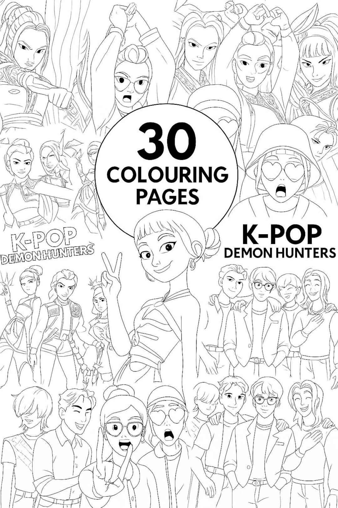 K-pop Demon Hunters Coloring Book | 30 Printable Pages (digital ...