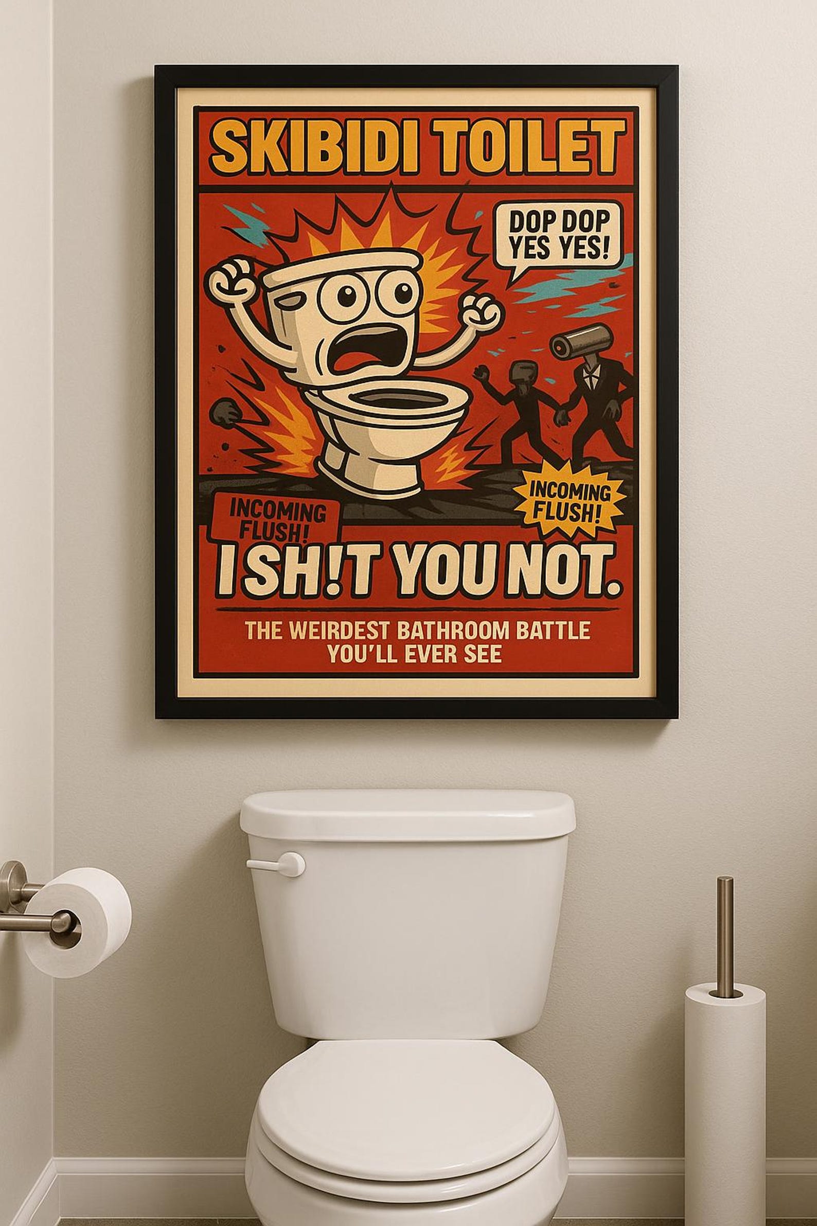 Skibidi Toilet Poster | Funny Bathroom Wall Art | Teen Gamer Room ...