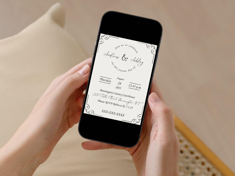 Editable Intimate Wedding Invitation Template, Courthouse Wedding ...