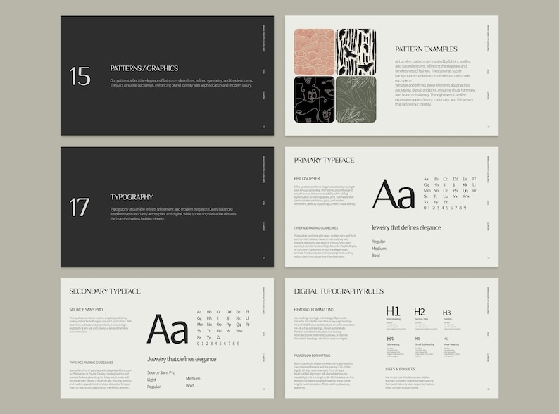 Fashion Brand Guidelines Template: Minimalist Brand Book (canva & Figma ...