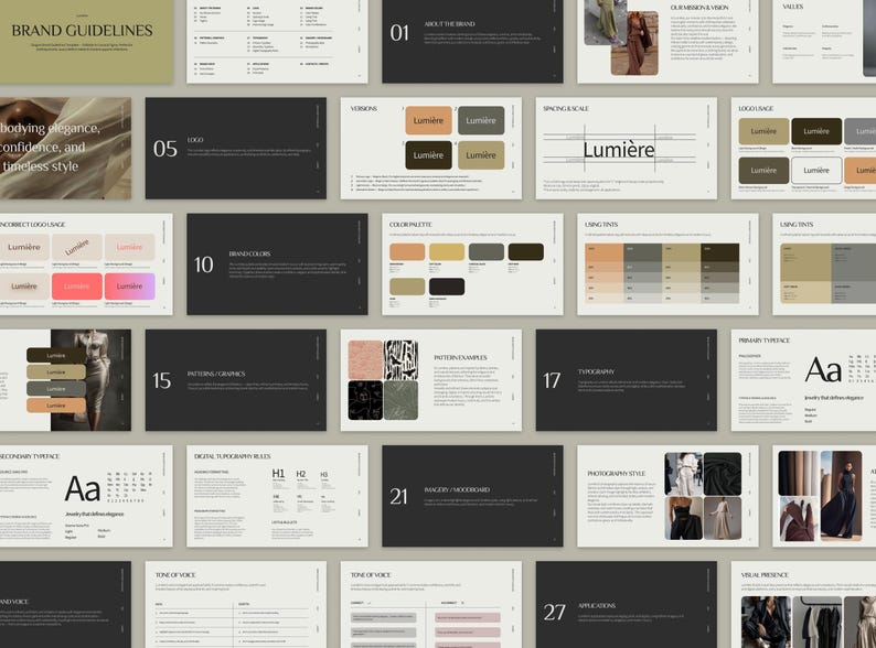 Fashion Brand Guidelines Template: Minimalist Brand Book (canva & Figma ...