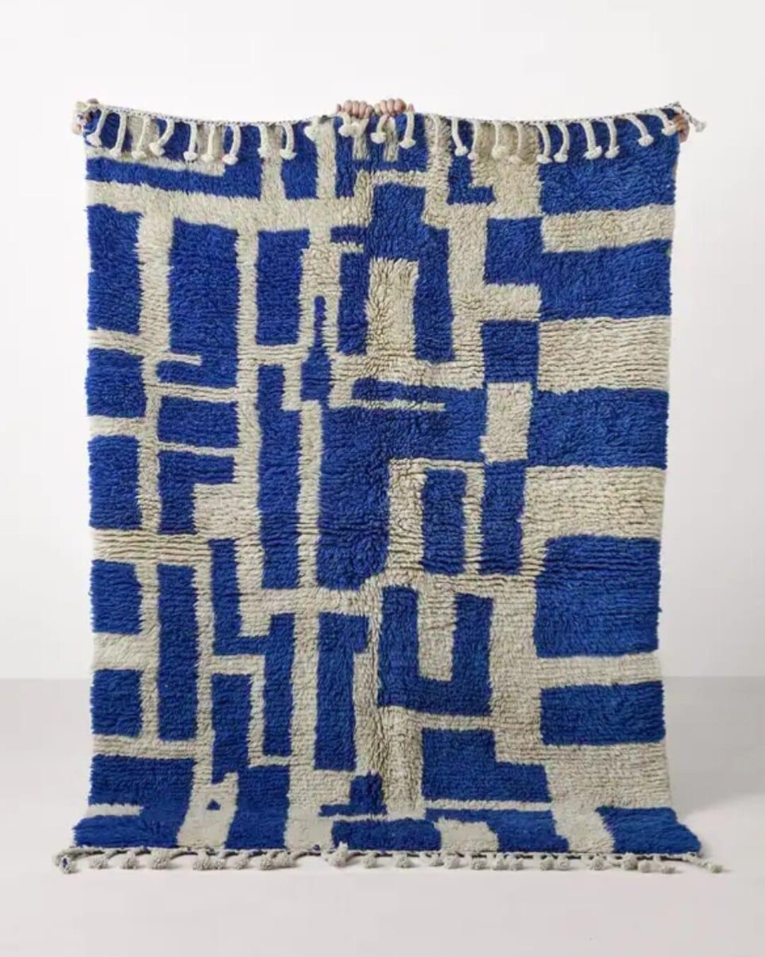 Handmade Moroccan Berber Rug –blue Custom Solid Wool Rug - Etsy