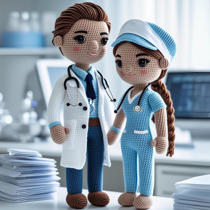 Crochet Doctor and Nurse Amigurumi Pattern (PDF Download) - Etsy
