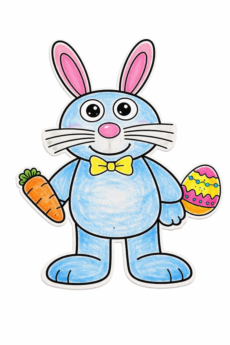 Build a Bunny- Color & Cut Activity, Easter Activity- Digital Download ...