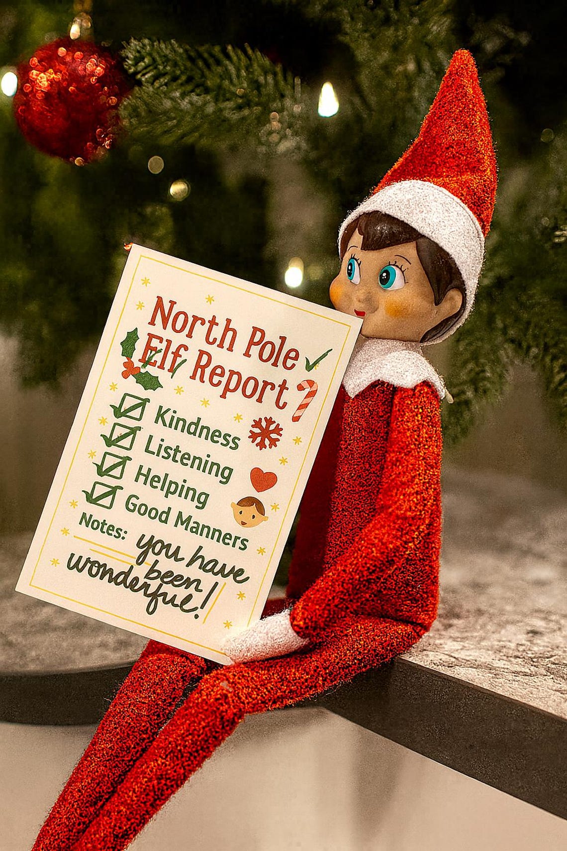 Elf End of the Season Printable Report Card L 3x5 and 4x6 Digital ...