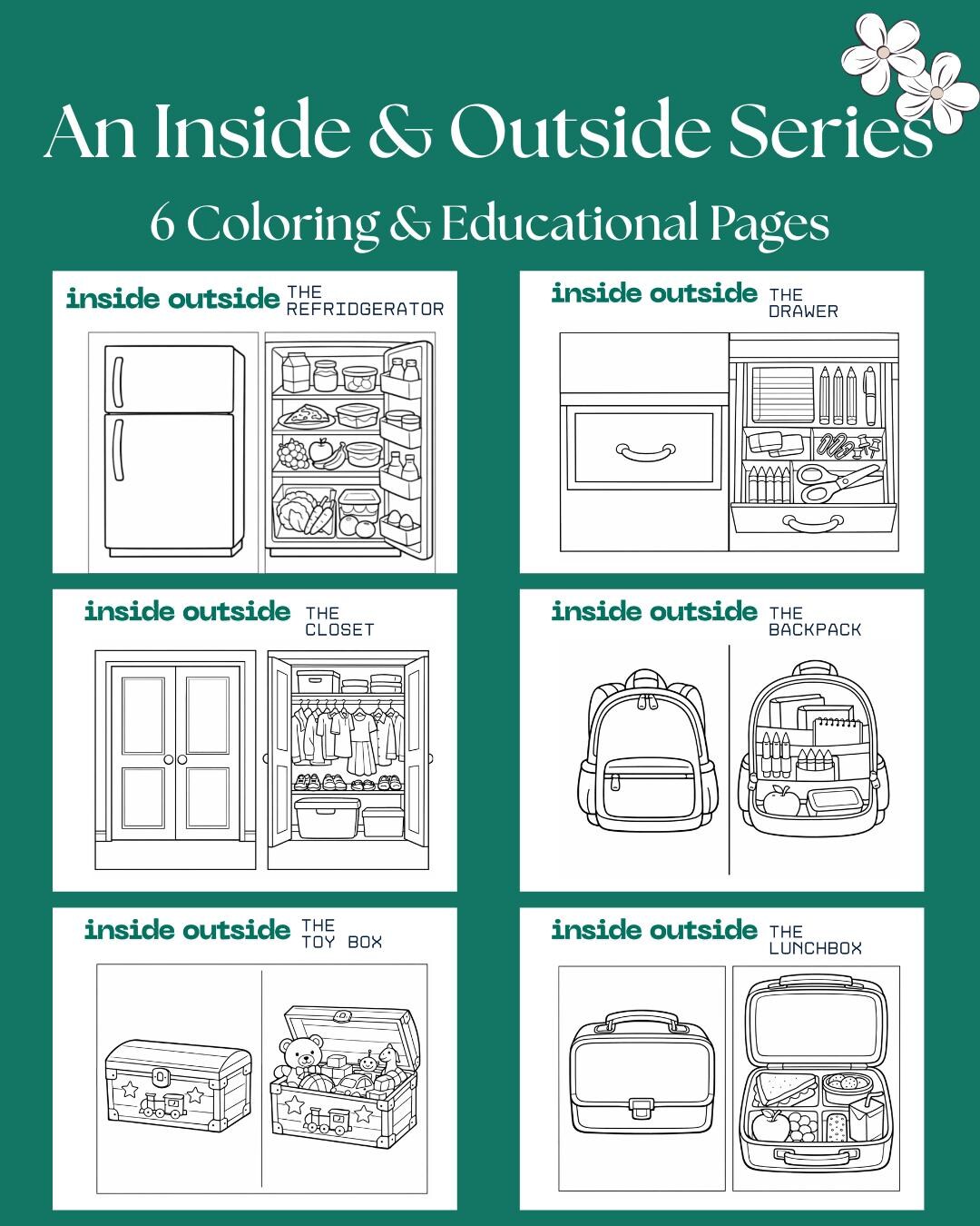 Inside & Outside Coloring Pages L Viewpoint and Perspective for Kids - Etsy