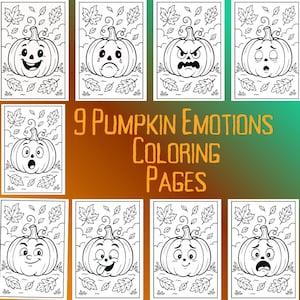 Pumpkin Emotions Coloring Pages: Fall SEL Activity (PDF) - Etsy