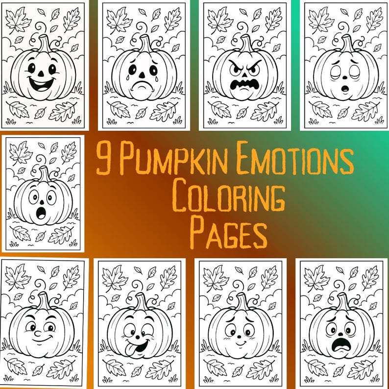 Pumpkin Emotions Coloring Pages: Fall SEL Activity (PDF) - Etsy