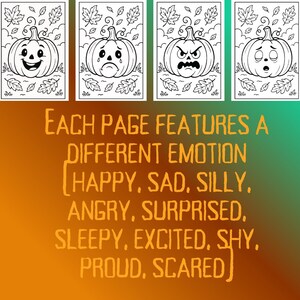Pumpkin Emotions Coloring Pages: Fall SEL Activity (PDF) - Etsy