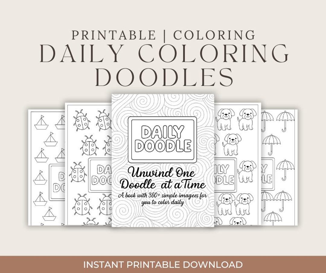 Daily Doodle Coloring Book, Simple Daily Coloring, Color a Picture a ...