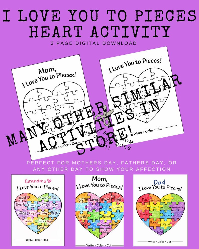 Things I Love Jar, Valentine's Day Activity, Printable Keepsake ...