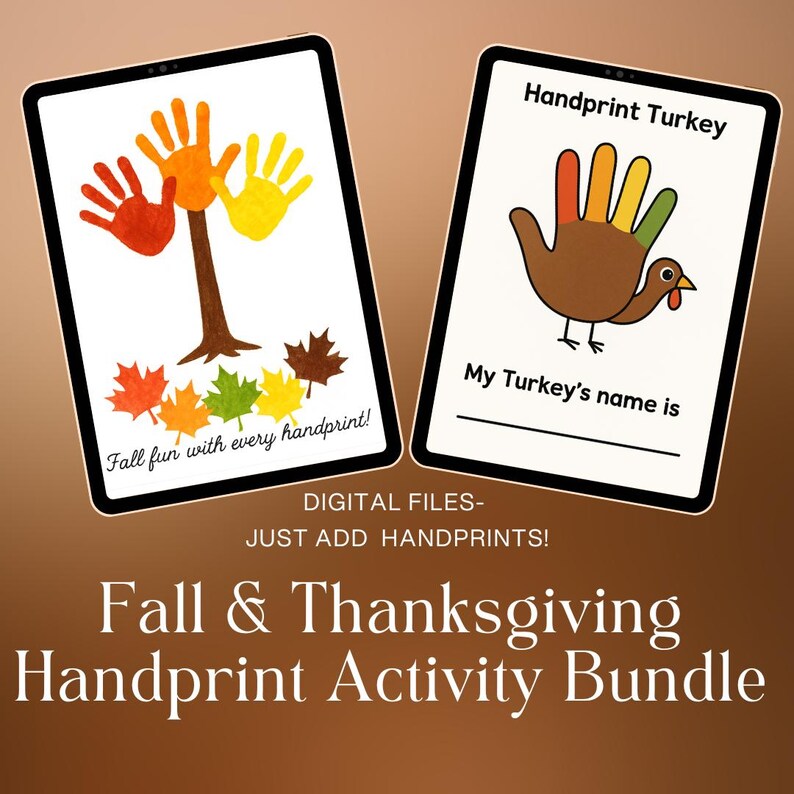 Fall & Thanksgiving Handprint Craft Bundle: Fall Keepsakes (digital ...