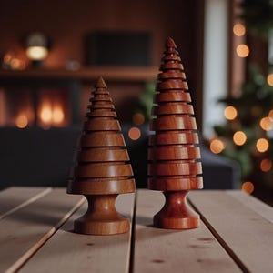 Wooden Christmas Trees Lathe Turned Red Elm And Cedar Woods