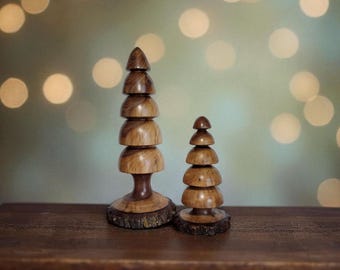 Wooden Christmas Trees - Lathe Turned - Wooden Evergreen Trees - Etsy