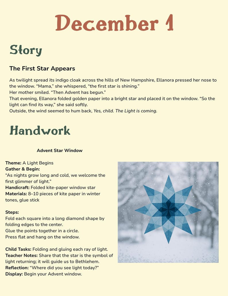 Waldorf Advent Craft Packet | 25 Days of Handmade Wonder (digital ...