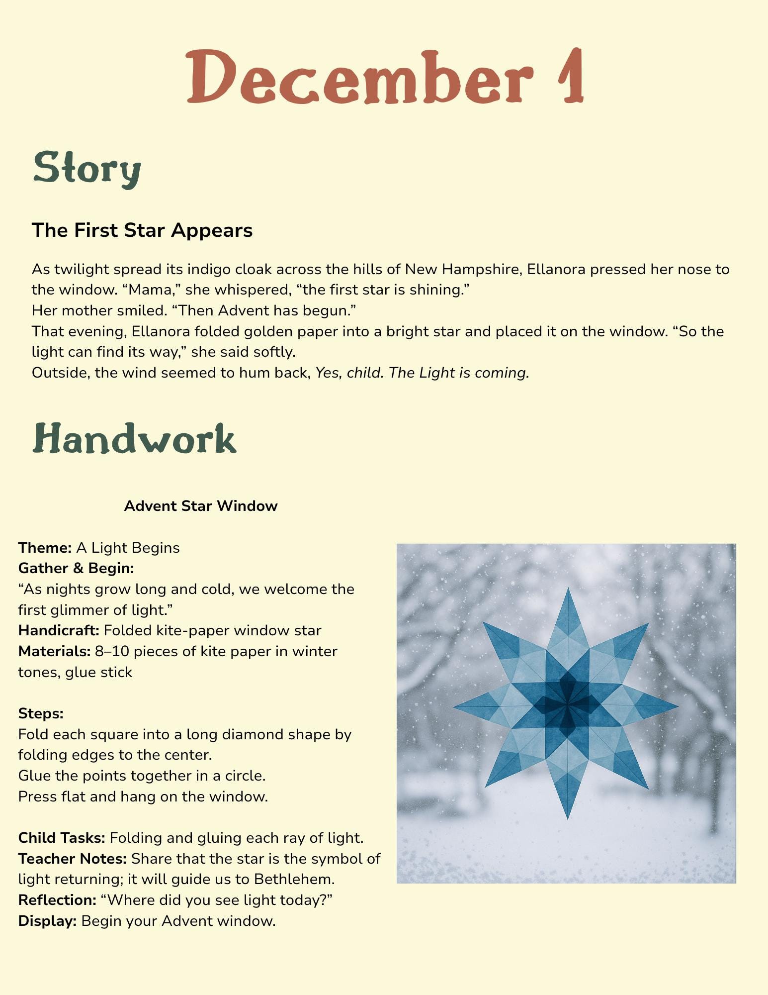 Waldorf Advent Craft Packet | 25 Days of Handmade Wonder (digital ...