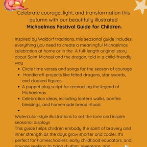 Michaelmas Festival Guide for Children: Waldorf Autumn Celebration Book ...