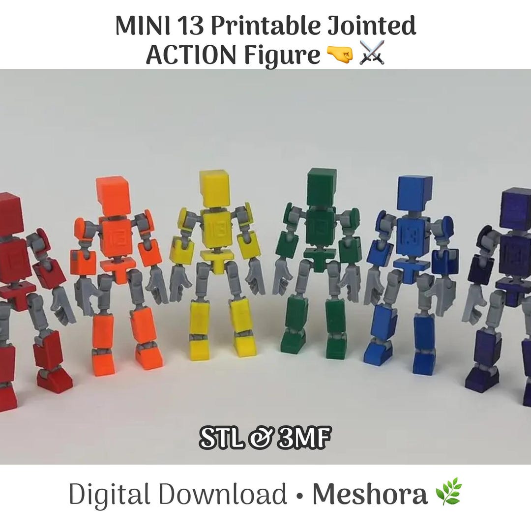 MINI 13 Printable Jointed ACTION Figure | by Lucky 13 Toys | STL File ...