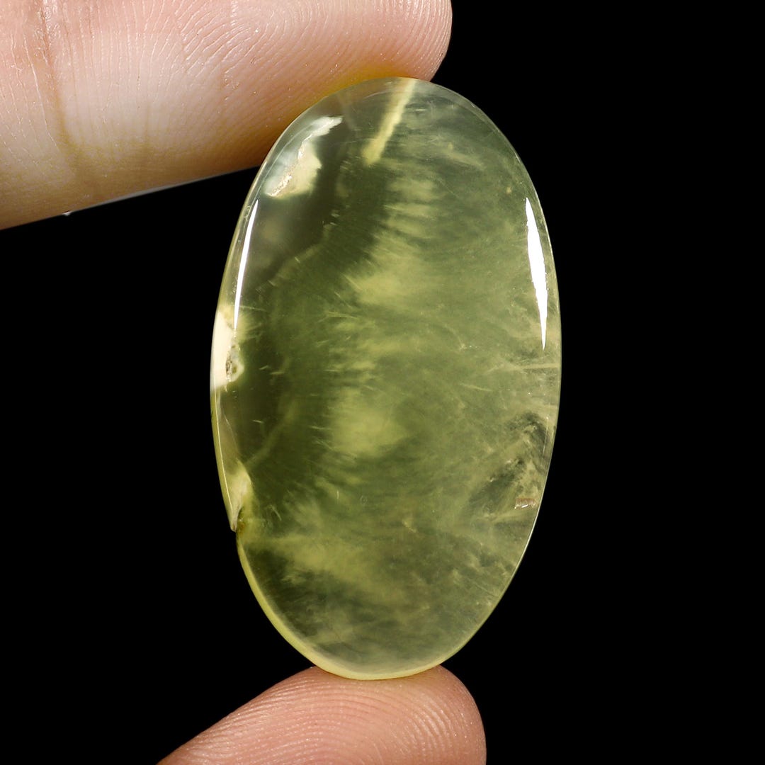 Natural Prehnite With Epidote Inclusion Cabochon – Green Healing ...