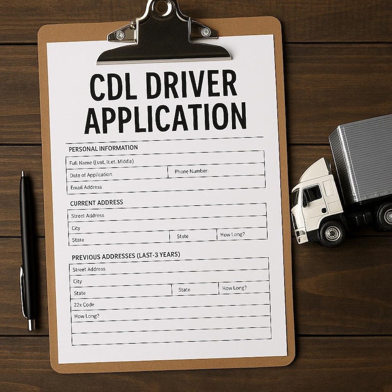 Truck Driver Application Pdf | FMCSA DOT Compliant | Instant Download ...