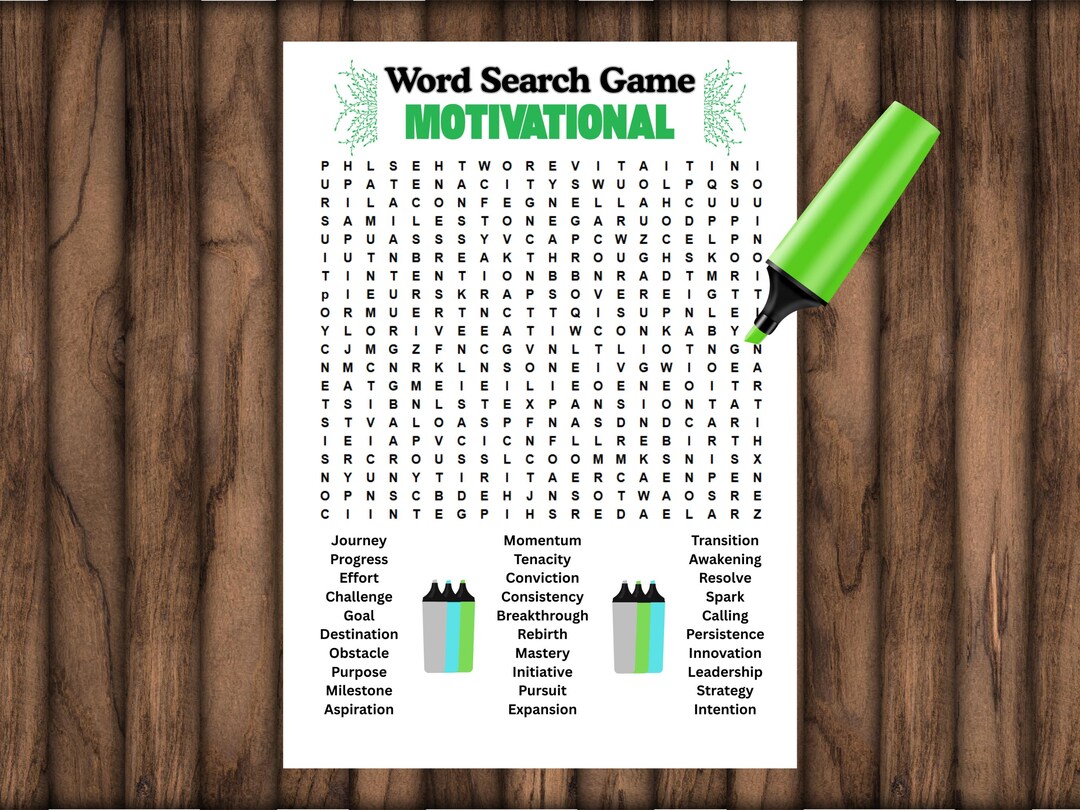 Printable Motivational Word Search Puzzle – Inspirational Self-care ...