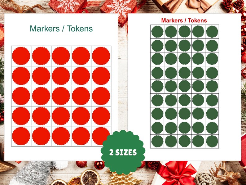 Printable Christmas Bingo Game, 30 Cards + 40 Calling Cards + Tokens ...