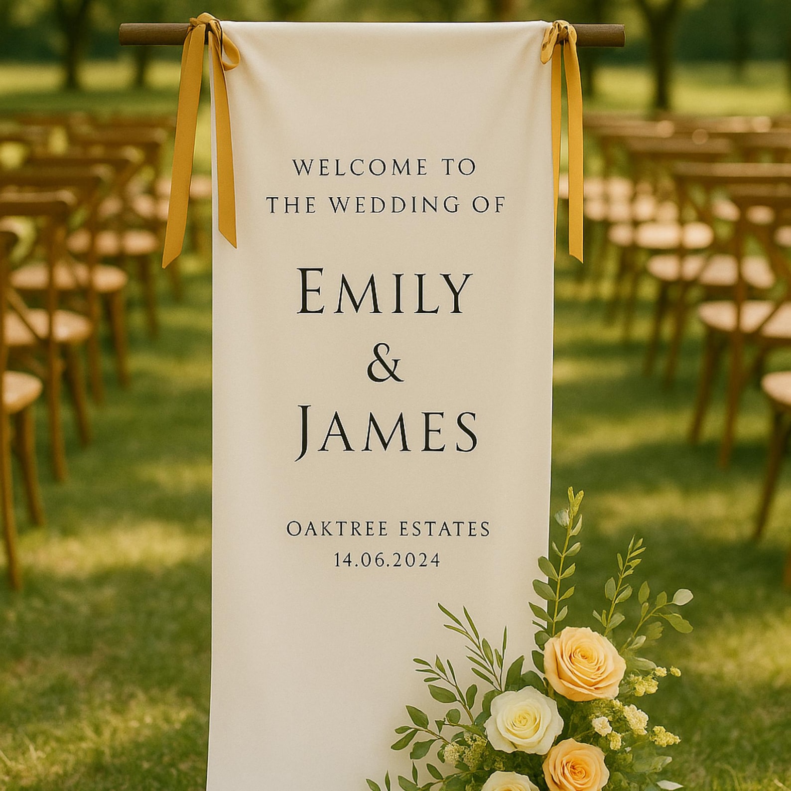 Personalized Wedding Seating Chart Banner With Ribbons, Seating Chart ...