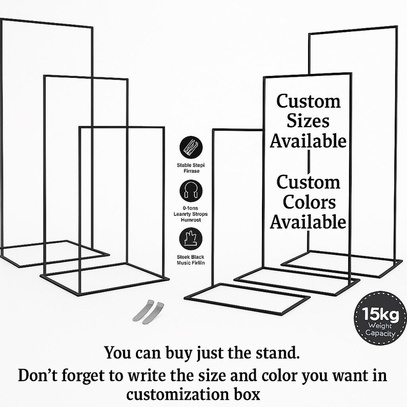 White Metal Stand, Metal Wedding Sign Stand, Custom Color & Size Banner ...