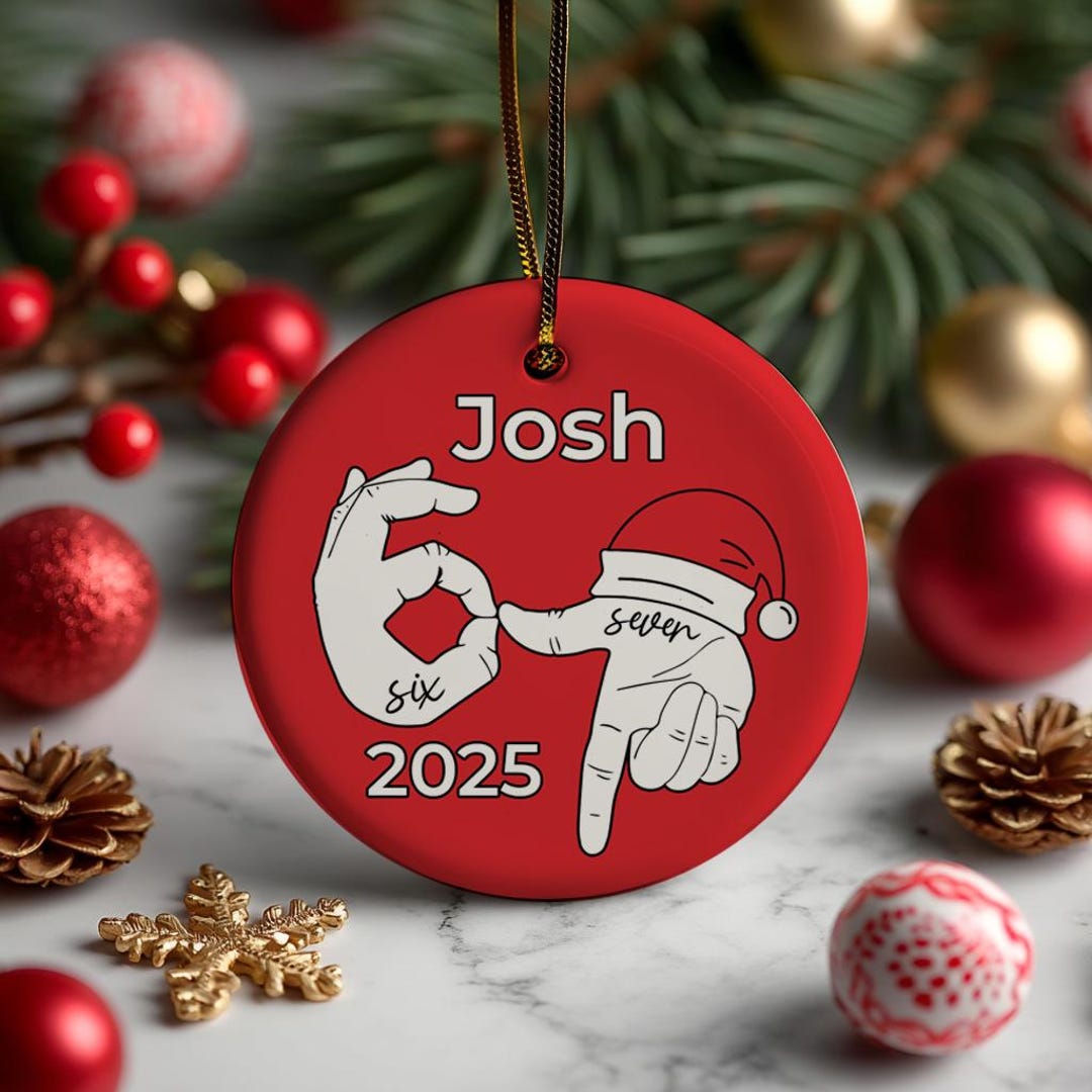 Personalized Viral 67 Ornament : Custom Name Meme Six Seven Gen Alpha ...