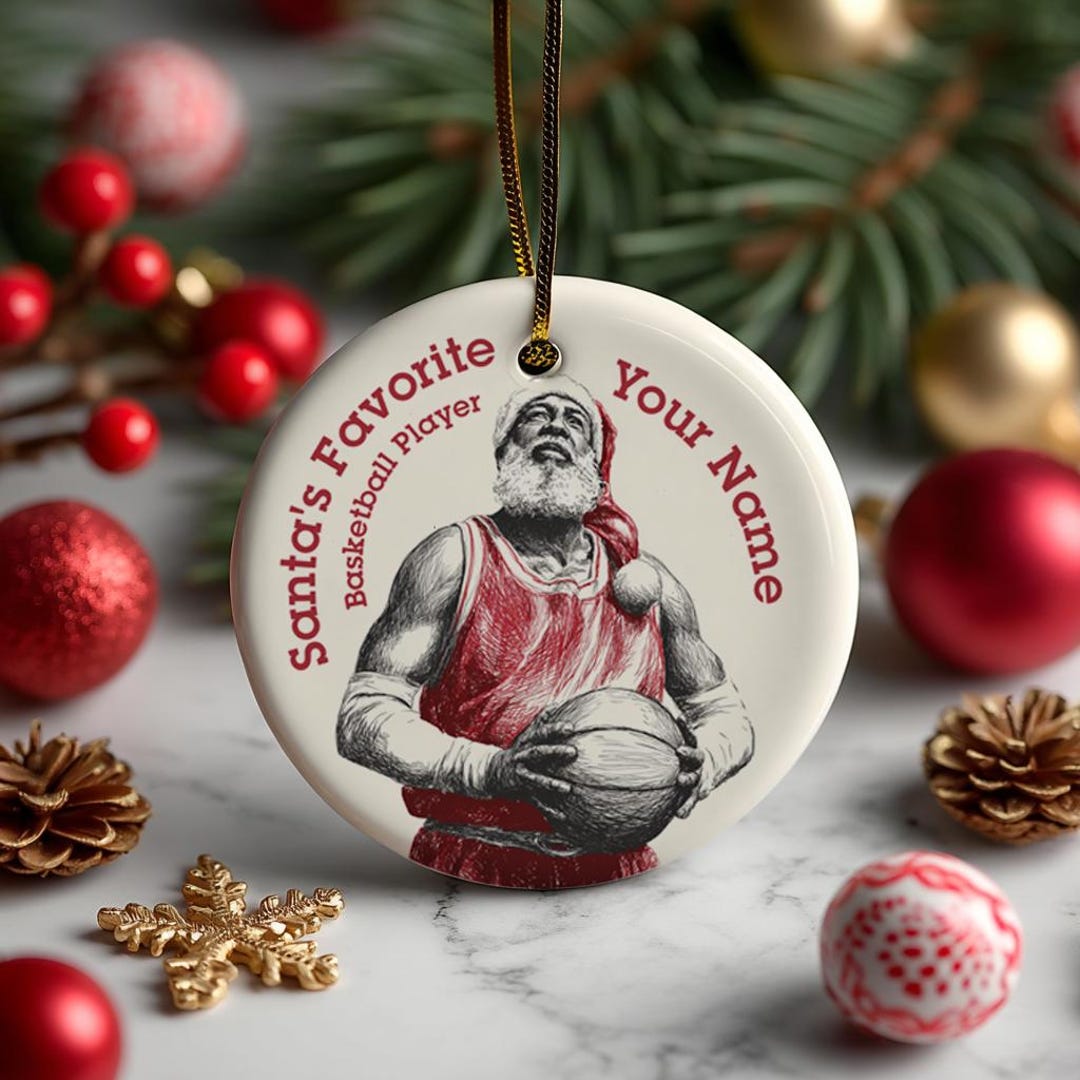 Personalized Basketball Player Ornament – Santa Baller, Keepsake Gift ...