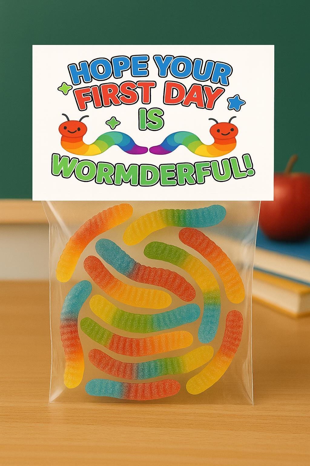 Gummy Worm First Day of School Bag Topper – Printable Treat Tag ...