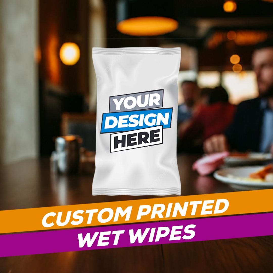 Custom Logo Wet Wipes: Branded Restaurant Hand Wipes - Bulk Order - Etsy