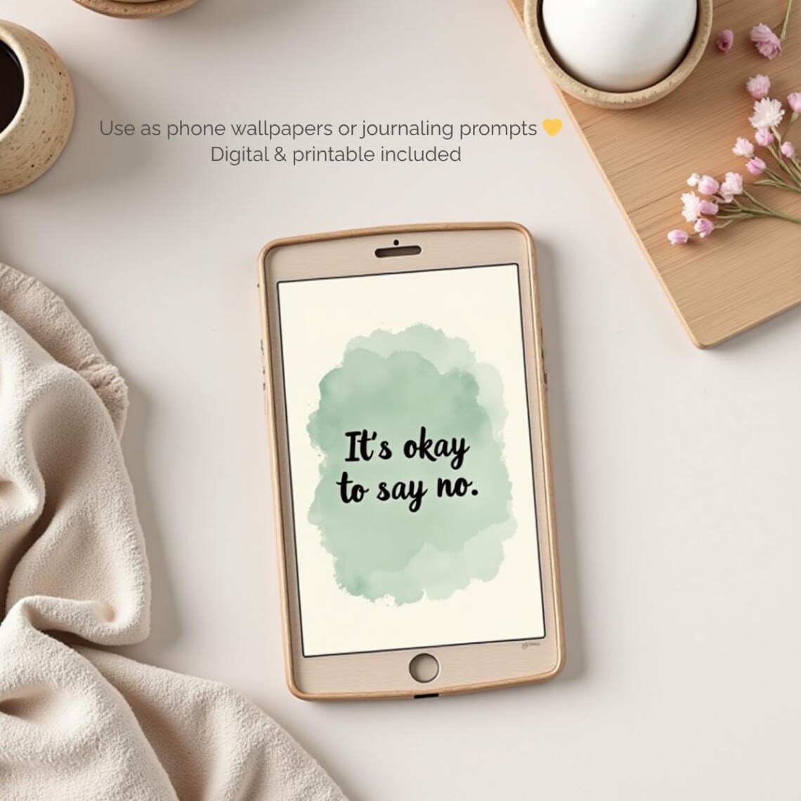 Self-care Affirmation Cards Printable | 20 Calm & Gentle Digital Quotes ...
