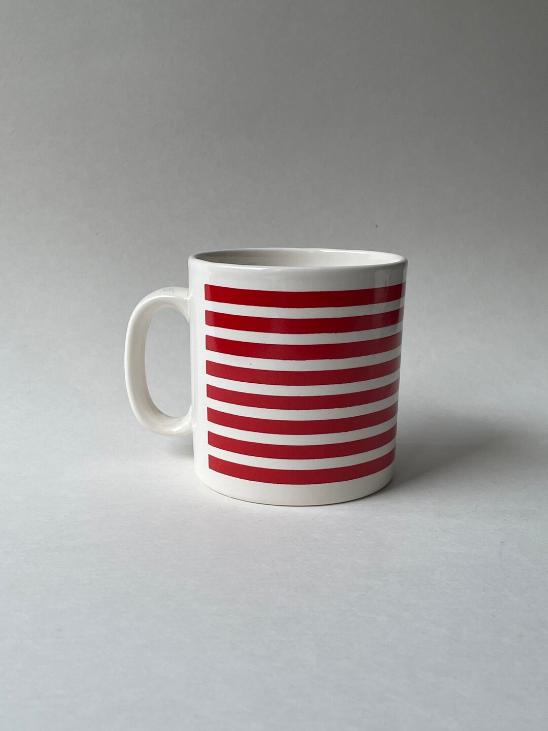 Red Stripe Graphic Mid Century Design Coffee Cup Mug Made in - Etsy