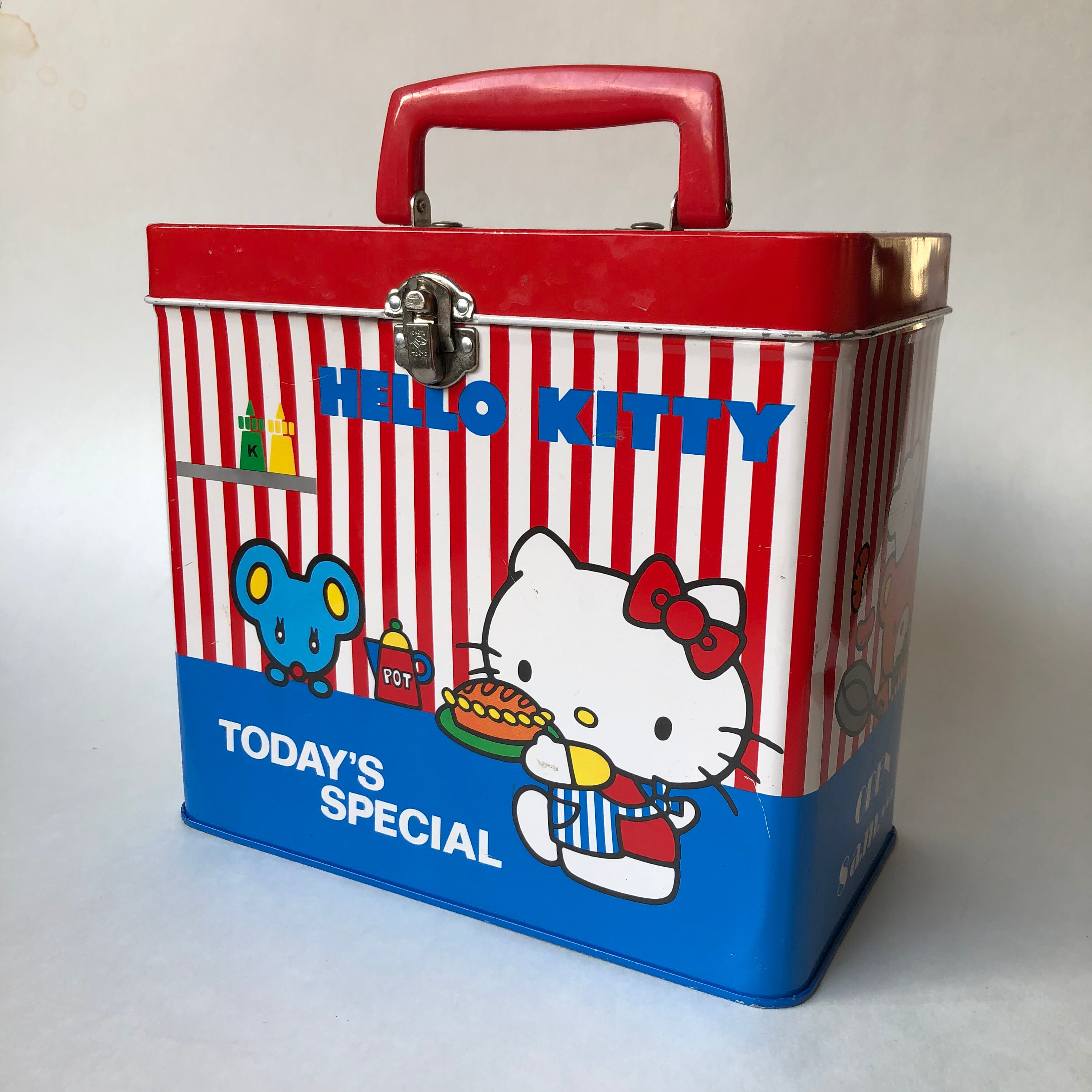 Hello Kitty Sanrio Metal Tin Lunch Box 1976 1983 Japan Vintage Etsy