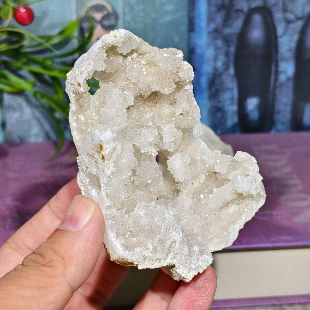 Moroccan White Crystal Geode: Raw Quartz Specimen, Energy Cleansing - Etsy