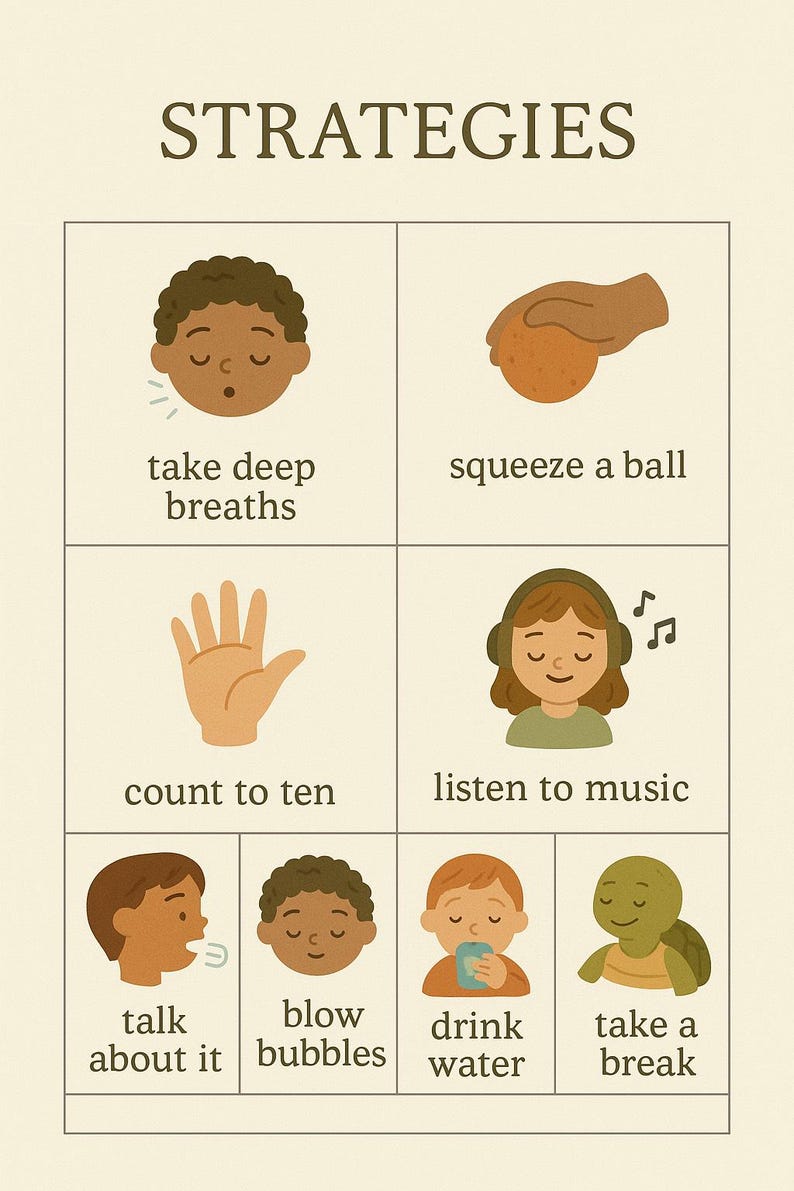 Calm Corner Kit: Toddler Emotion Chart & Calm Down Cards (printable PDF ...