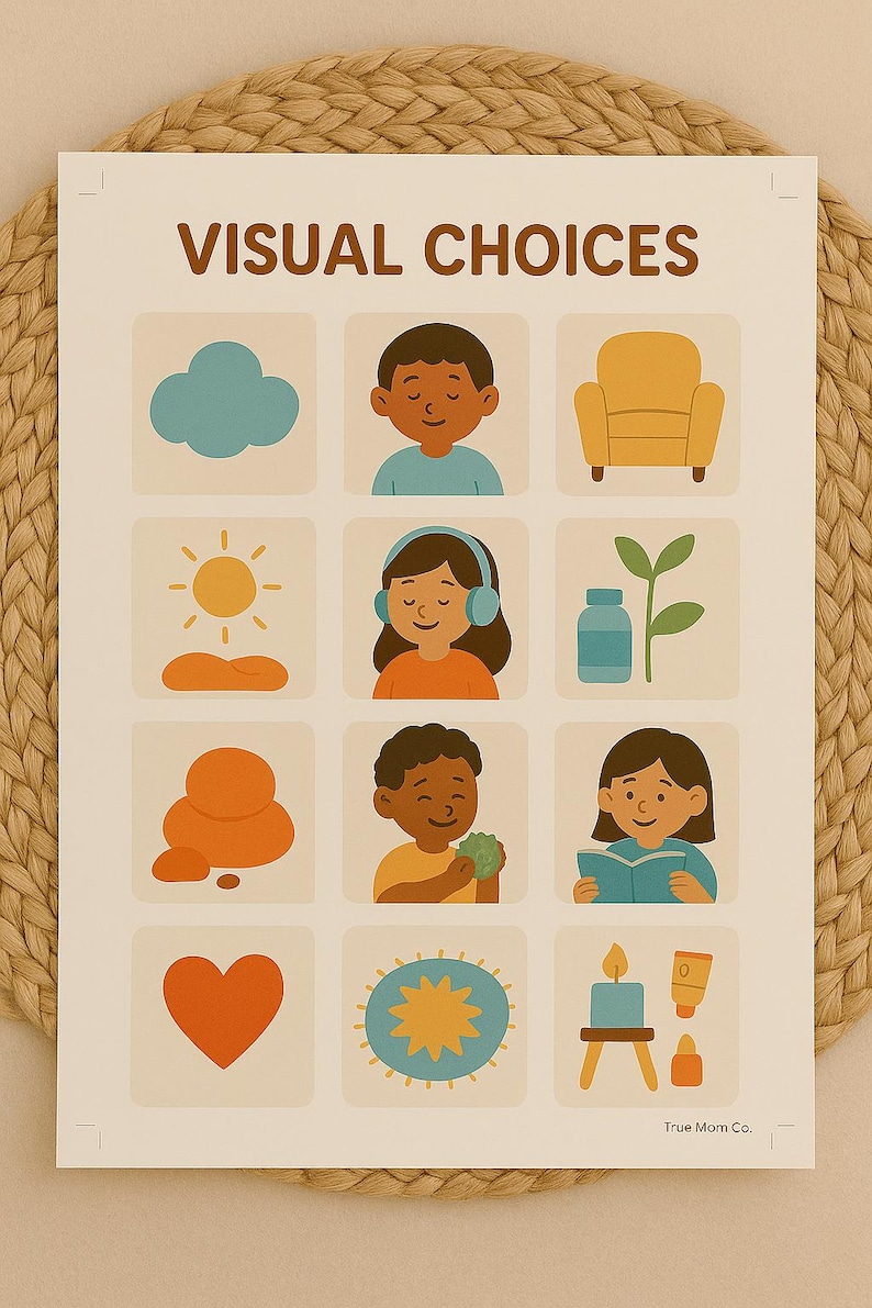 Calm Corner Visual Choice Board Printable | Emotional Regulation Cards ...