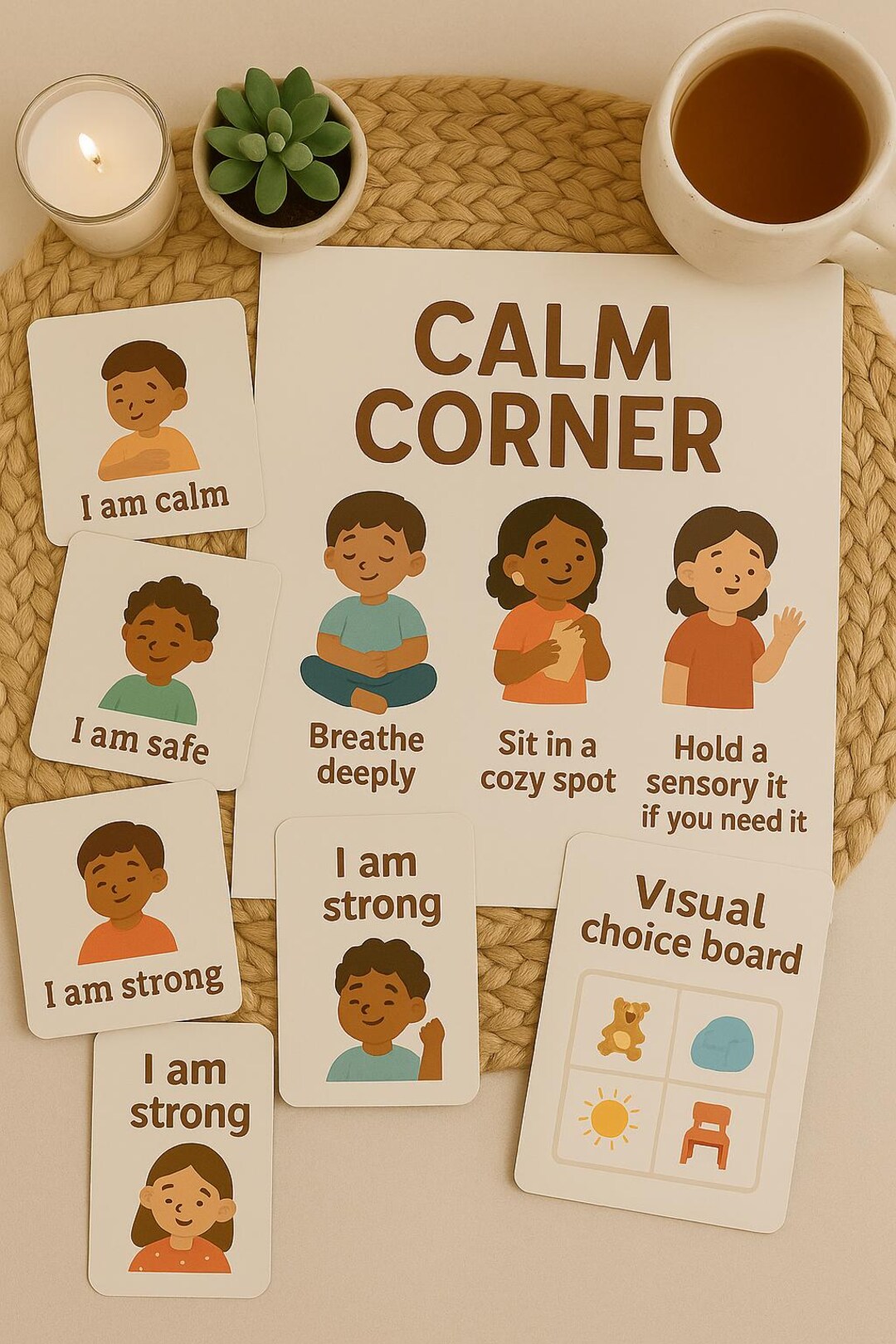 Calm Corner Visual Choice Board Printable | Emotional Regulation Cards ...