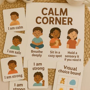 Calm Corner Visual Choice Board Printable | Emotional Regulation Cards ...