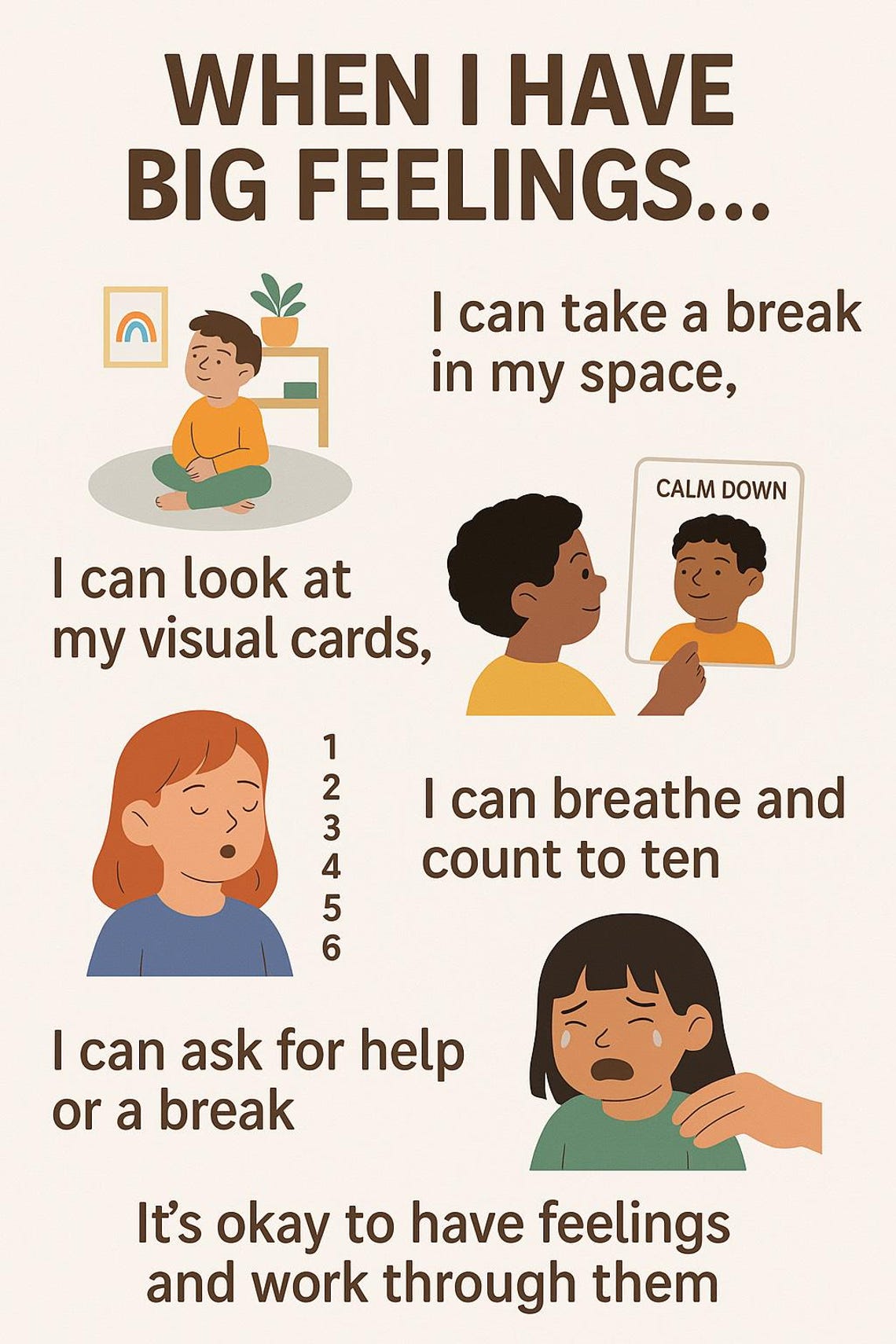 Calm Corner Kit: Toddler Emotion Chart & Calm Down Cards (printable PDF ...
