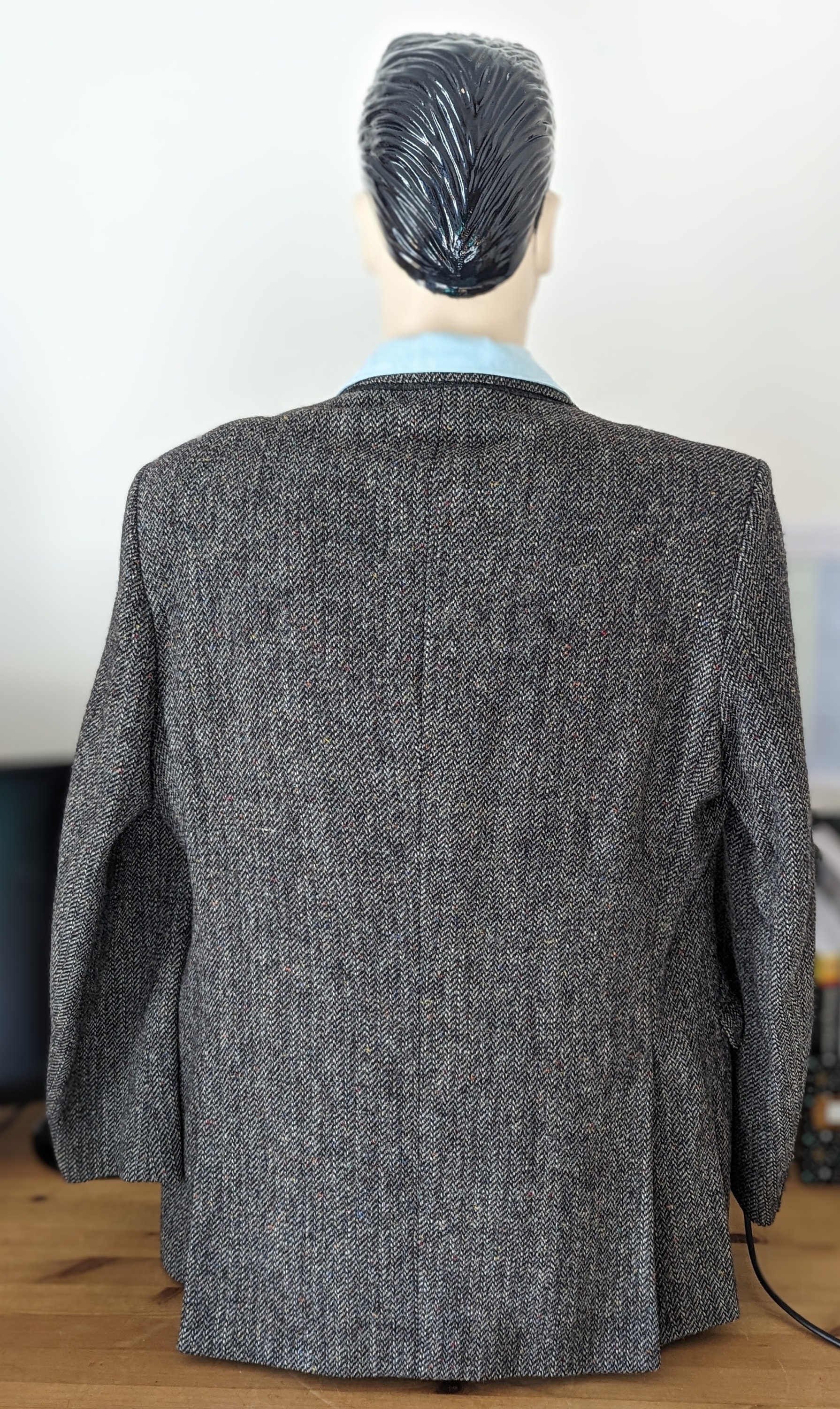 Rockabilly Mens Smart Tweed Box Jacket Grey/black With Multi-coloured ...