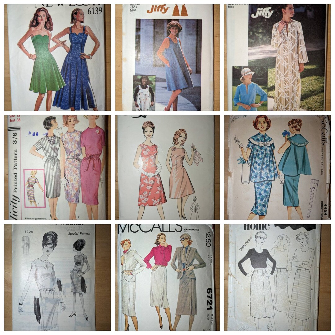 Vintage Sewing Dress Patterns 1960's 1970's 1980's to Modern Jiffy ...