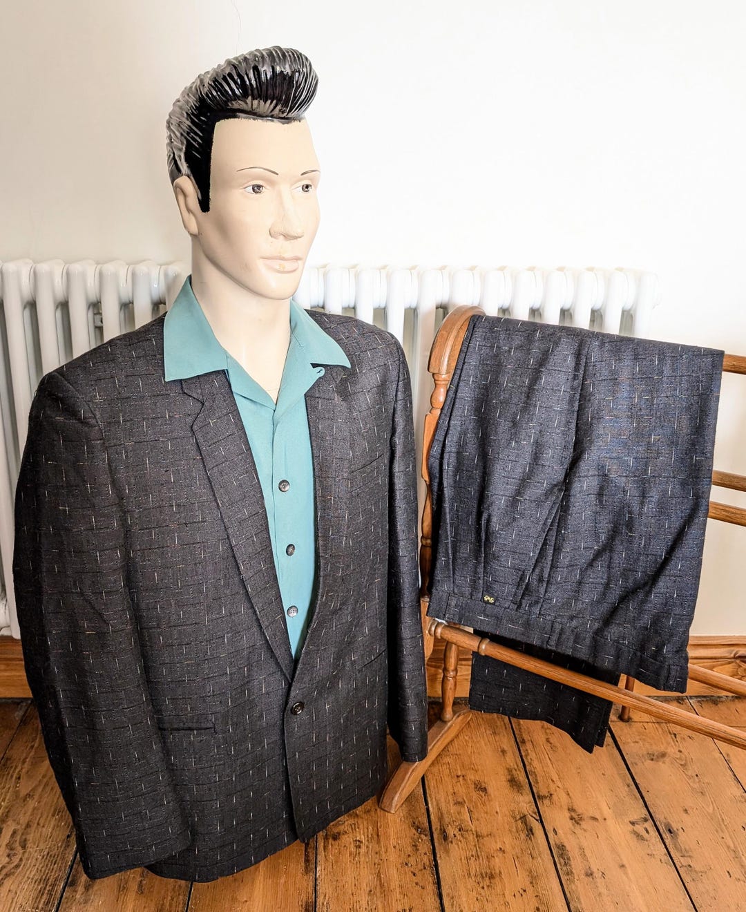 Hepcat rockabilly one button Coloured fleck suit box jacket and ...