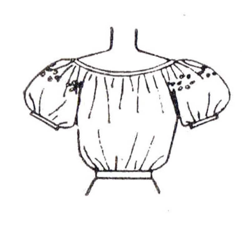 1952 Rockabilly Peasant Gypsy Top Blouse Sewing Pattern With - Etsy