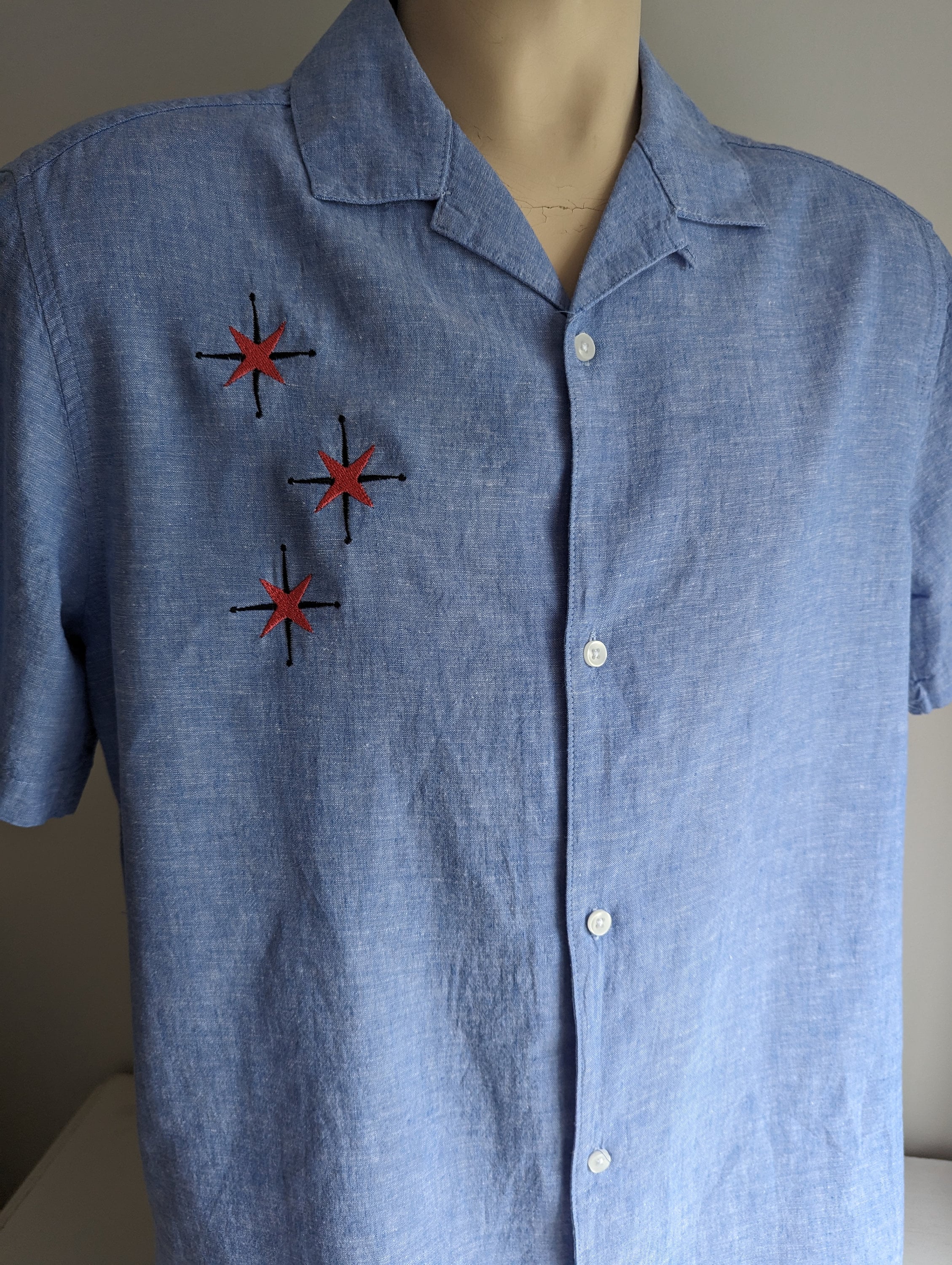 Custom Repro Rockabilly Atomic Pattern Mid-century Style Mens Short ...