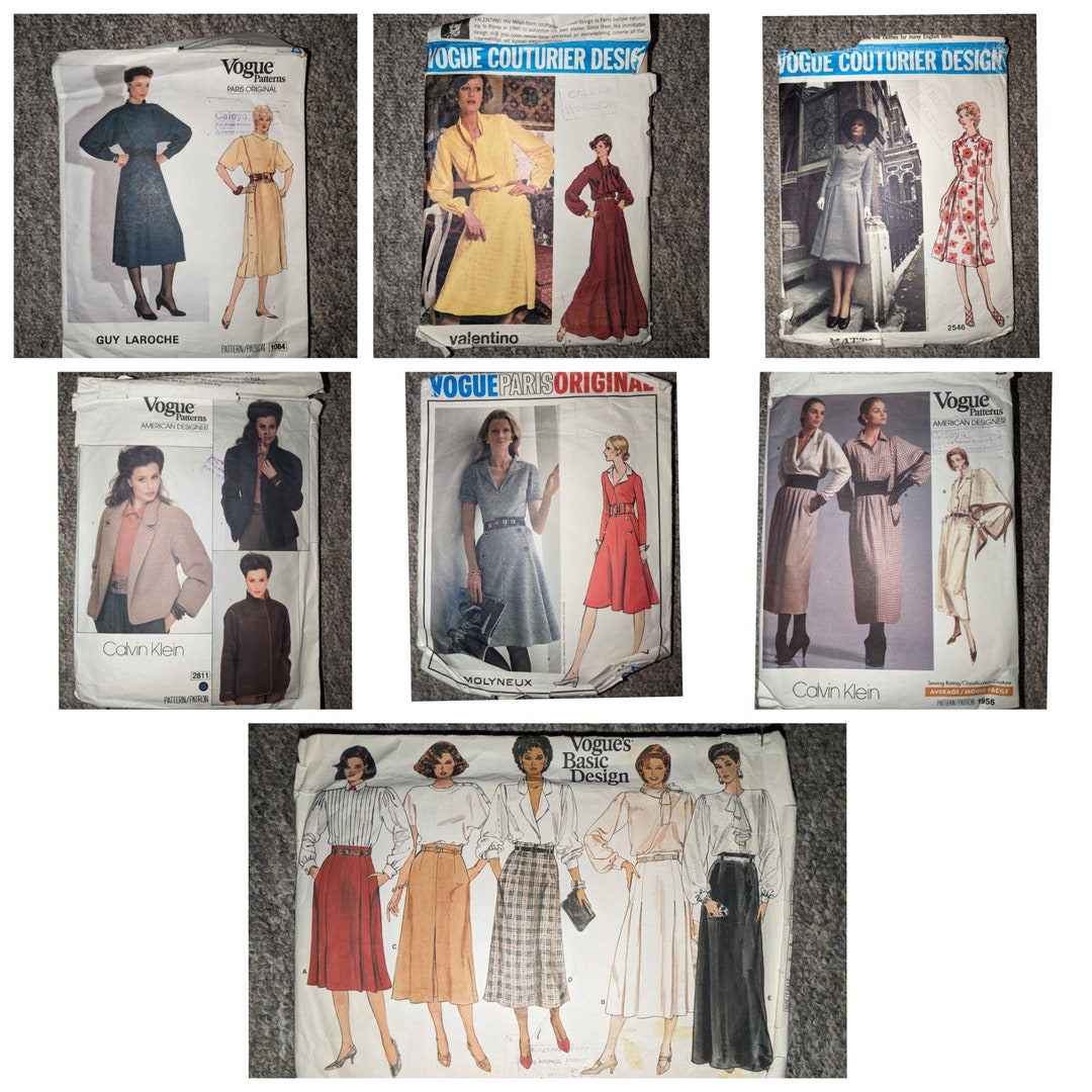 Vintage Vouge Sewing Couturier Paris Patterns Calvin Klein Valentino ...