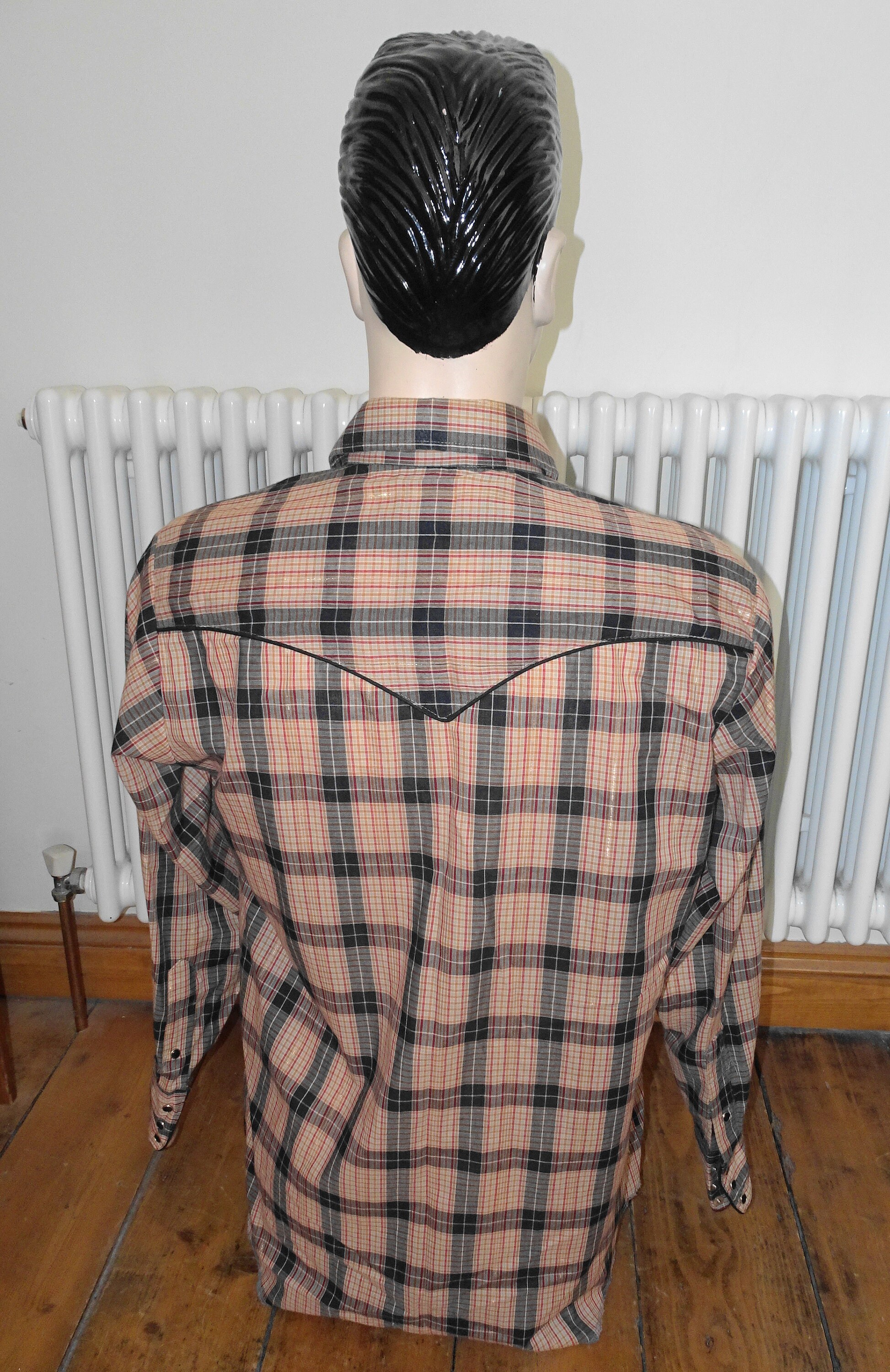 Vintage Rockabilly Western Cowboy Black Piped Shirt With Smile Pockets ...